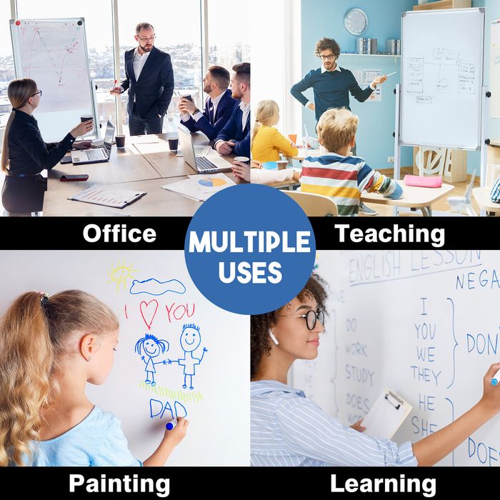 Double Sided Interactive Whiteboard Magnetic Mobile White Board Dry ...