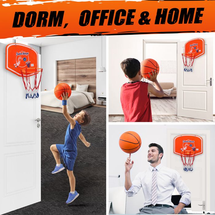 Basketball Hoop Mini Ring System Set Net Door Wall Mounted Backboard ...