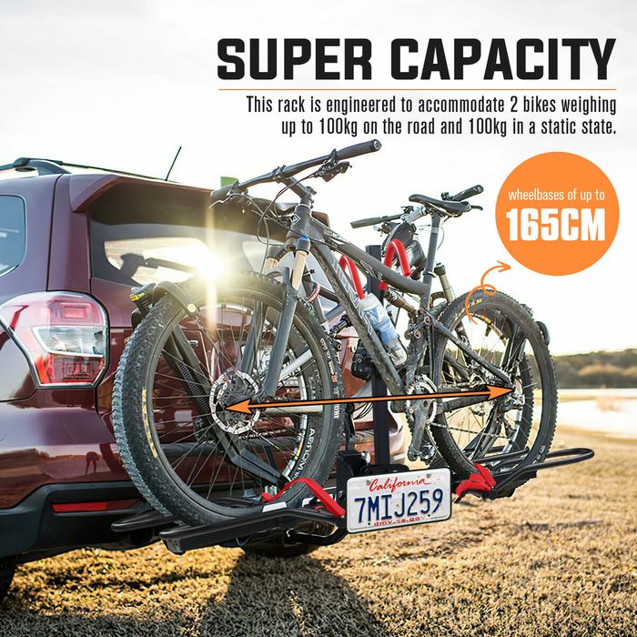 2 Ebike Rack for Car Mountain Bicycle Carrier Stand Rear Mount Storage ...