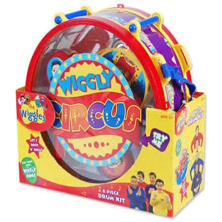 Funtastic The Wiggles Wiggly Circus 8 Piece Drum Set Musical Band Kit ...