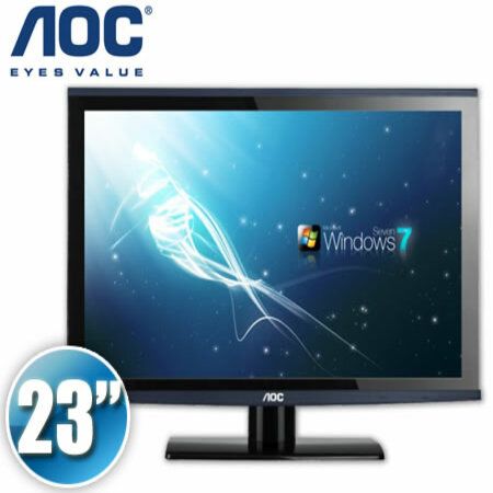 23" Widescreen Glass Monitor - Black/Gray, Full HD 1920x1080p, 60,000:1 ...