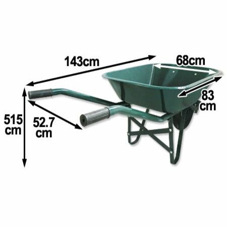 Wheelbarrow - 65 Litre Garden Cart with 130kg Max Capacity - Green ...