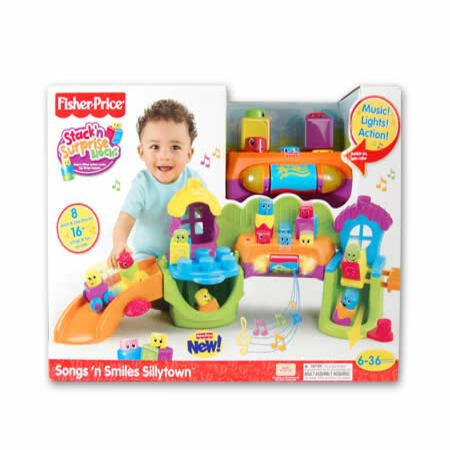 Fisher-Price Stack Surprise Blocks Songs Smiles Sillytown - Educational ...