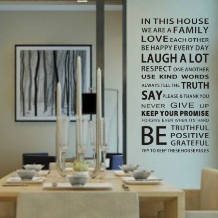 Family House Rules stickers wall Decal Removable Art Vinyl Decor Home ...