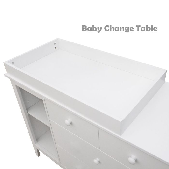 White Baby Changing Table with Four Drawers | Crazy Sales