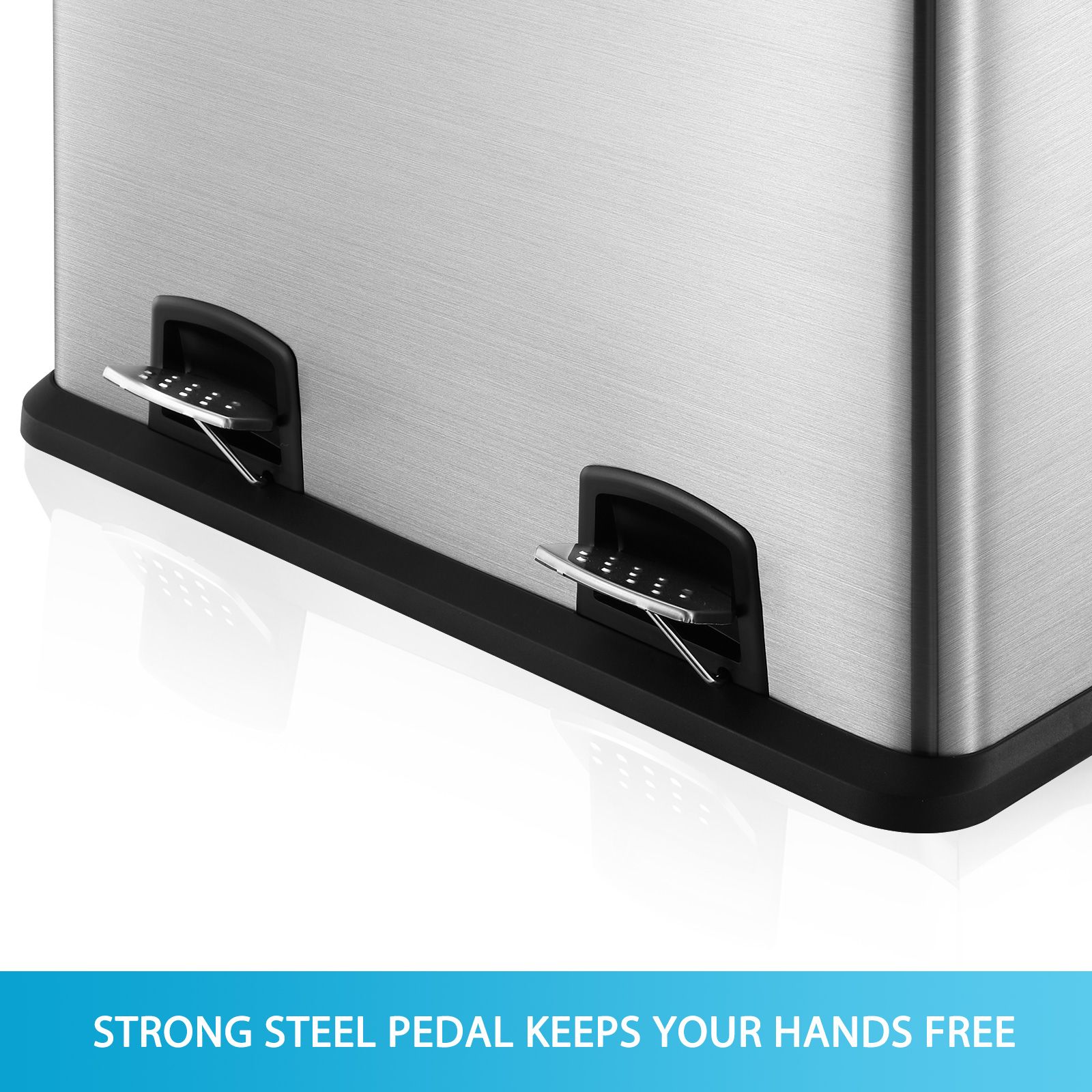 Modern 60L Dual Compartment Stainless Steel Garbage Bin | Crazy Sales