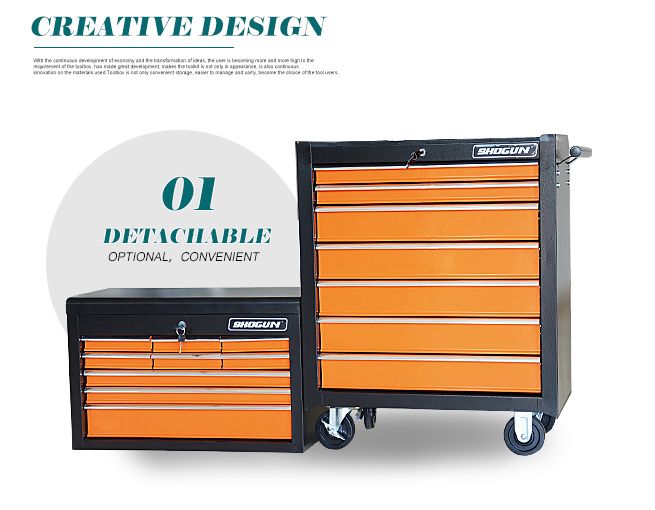 16 Drawer Tool Box Trolley - Orange | Crazy Sales