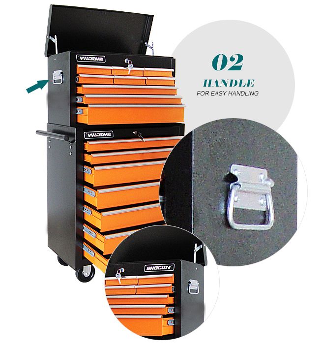 16 Drawer Tool Box Trolley - Orange | Crazy Sales