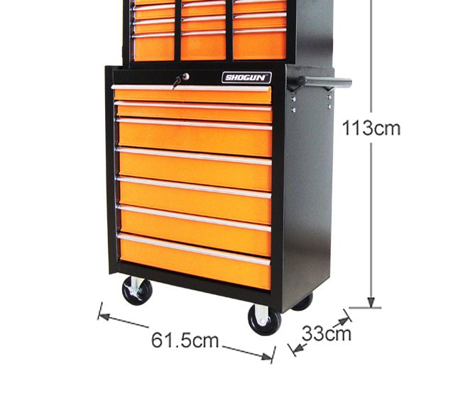 16 Drawer Tool Box Trolley - Orange | Crazy Sales