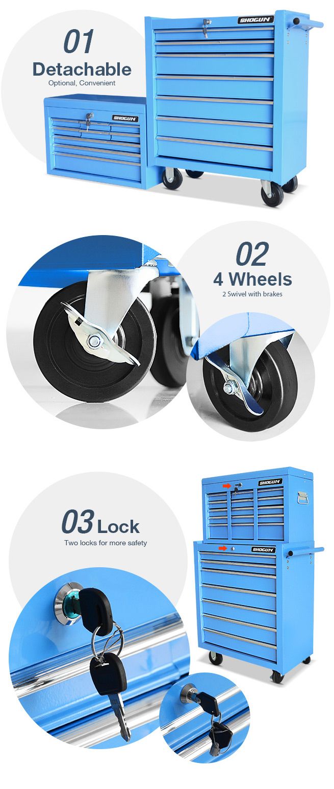 16 Drawer Tool Box Trolley - Blue | Crazy Sales