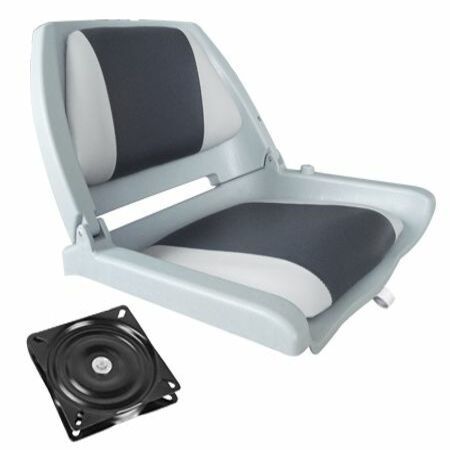 Folding Swivel Boat Seat - Gray/Charcoal