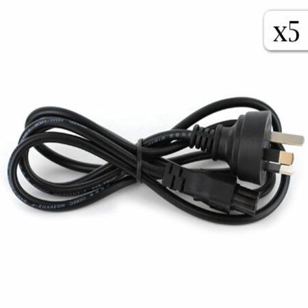 Set of 5 IEC-C5 AC Power Cord / Cable / Lead 3 PIN Clover Leaf Connector