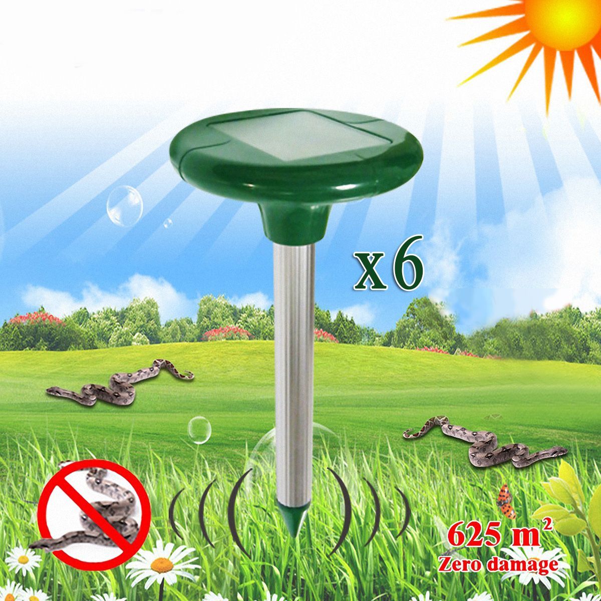 Solar Powered Snake Repellent - Set of 6