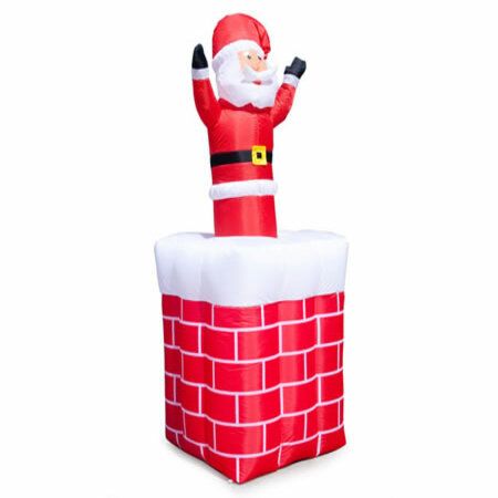 Christmas Inflatable Santa Out Of Chimney - 1.9M