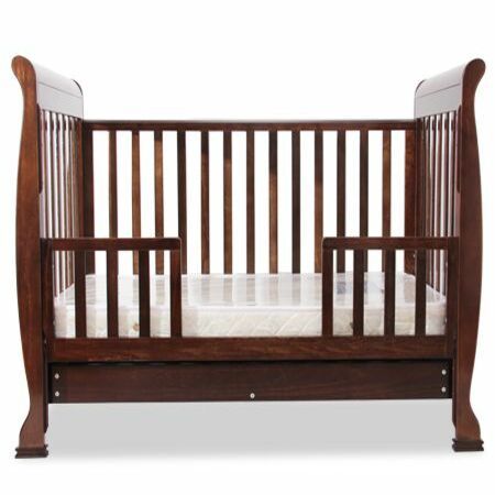 3-in-1 Baby Cot & Changing Table (Walnut) | Crazy Sales