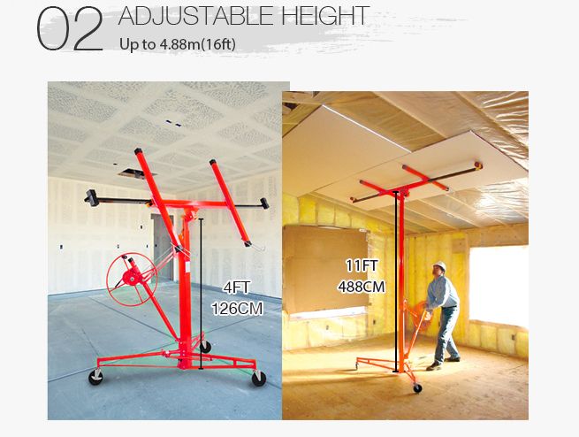 Shogun Red 16ft-65KG Drywall Panel Lifter Plaster Board | Crazy Sales