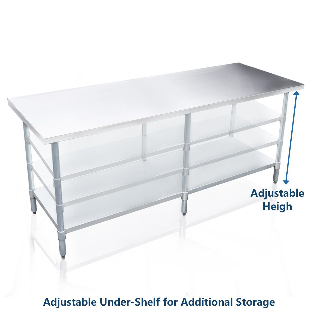 Stainless Steel Kitchen Work Bench & Catering Table (213cm x 76cm ...