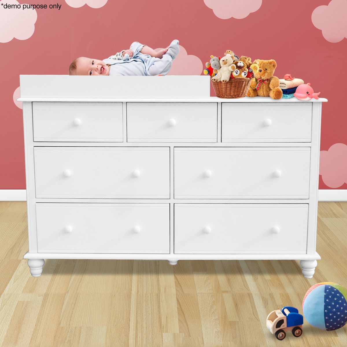 3-In-1 White Baby Cot & Baby Changing White Table Unit | Crazy Sales
