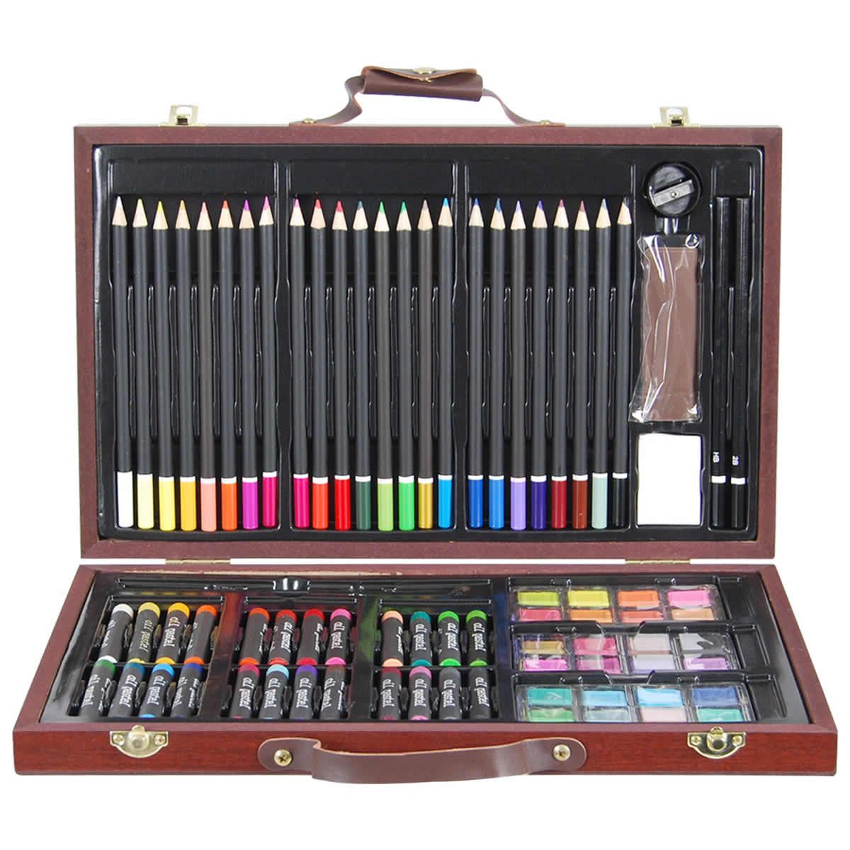 84 Pcs Wooden Art Box Set