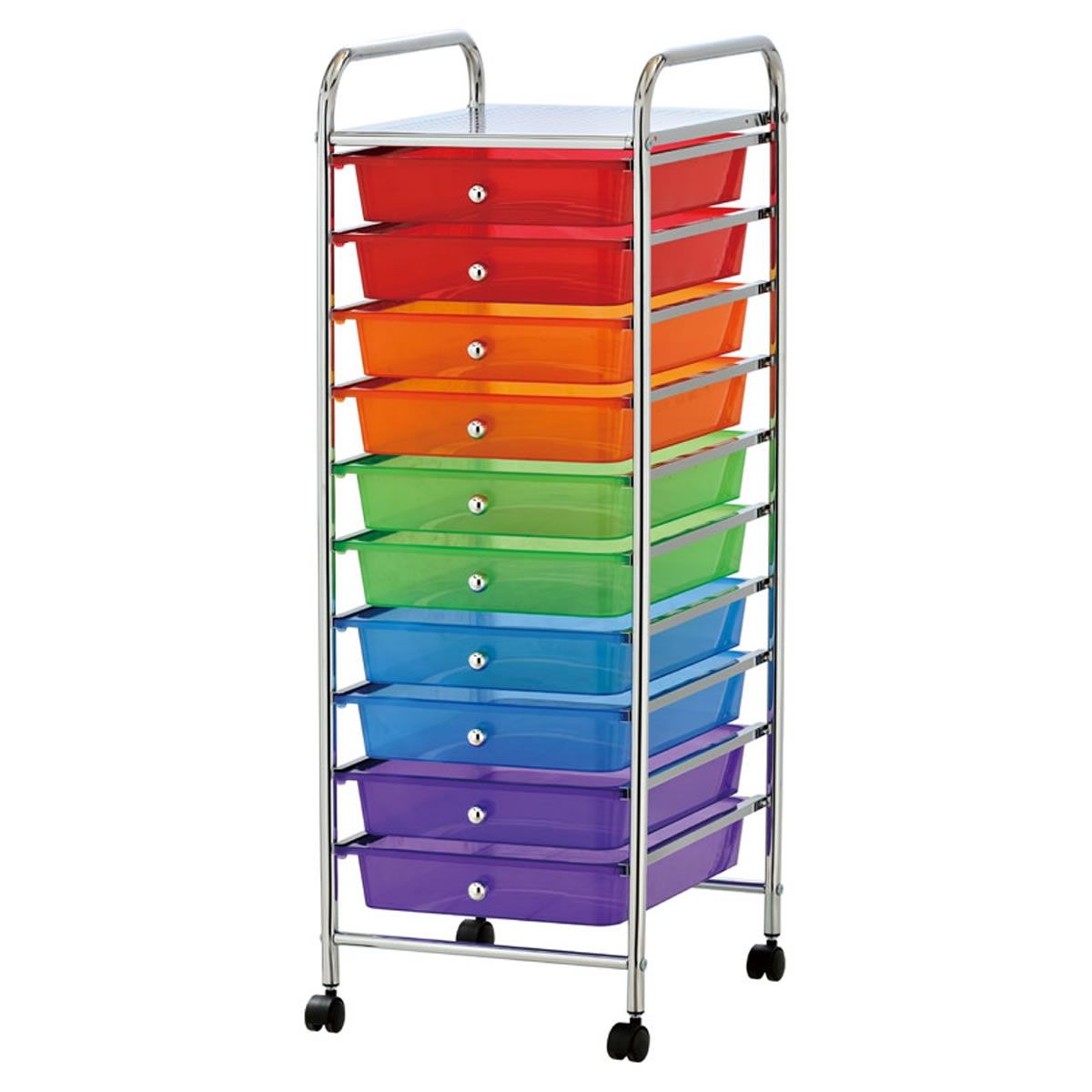 10 Drawer Multi-Colour Storage Trolley