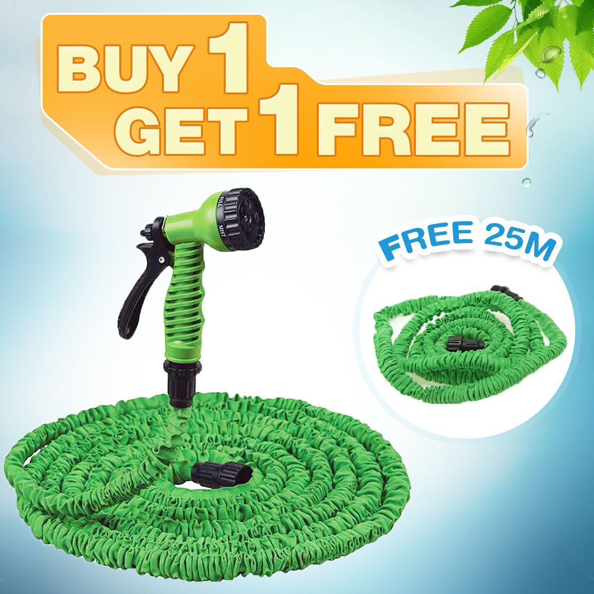 100FT + 25FT Green High Quality Expandable & Flexible Compact Garden ...
