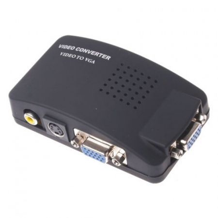 Video & S-VideoTo PC Laptop VGA Signal Converter Box