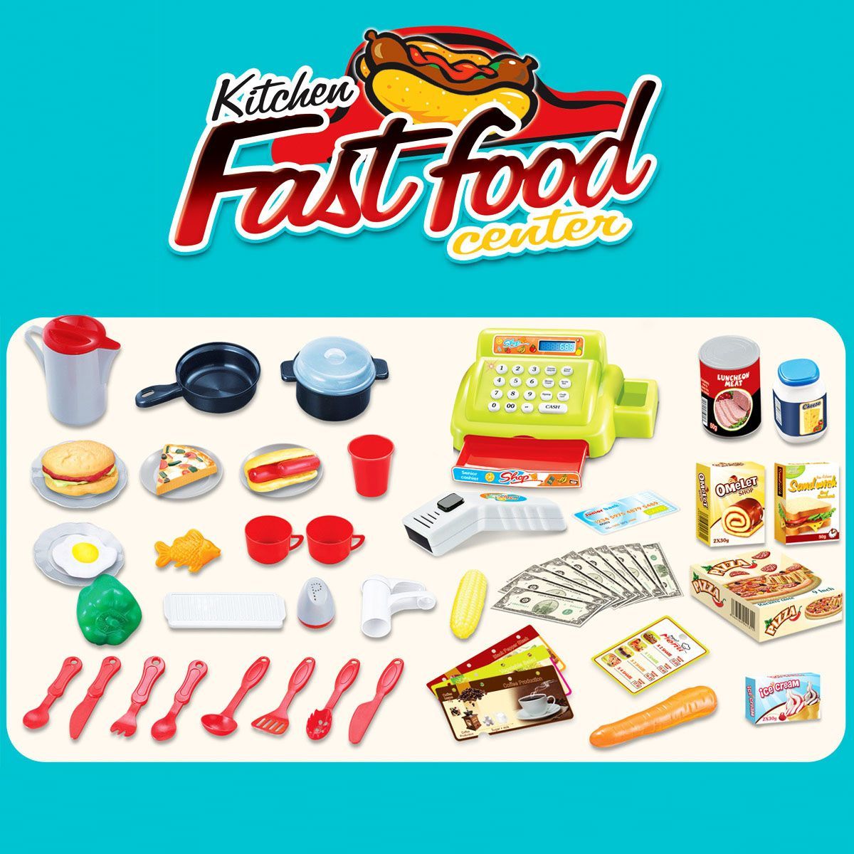 Pretend Play Fast Food Kitchen Center | Crazy Sales