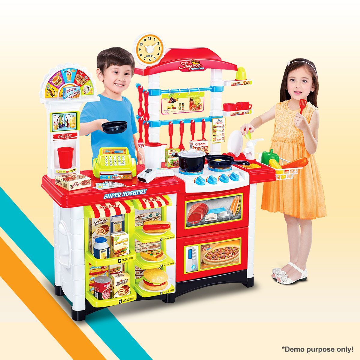 Pretend Play Fast Food Kitchen Center