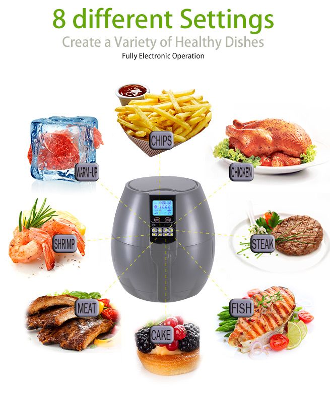Black LCD Screen Air Fryer - Crazy Sales