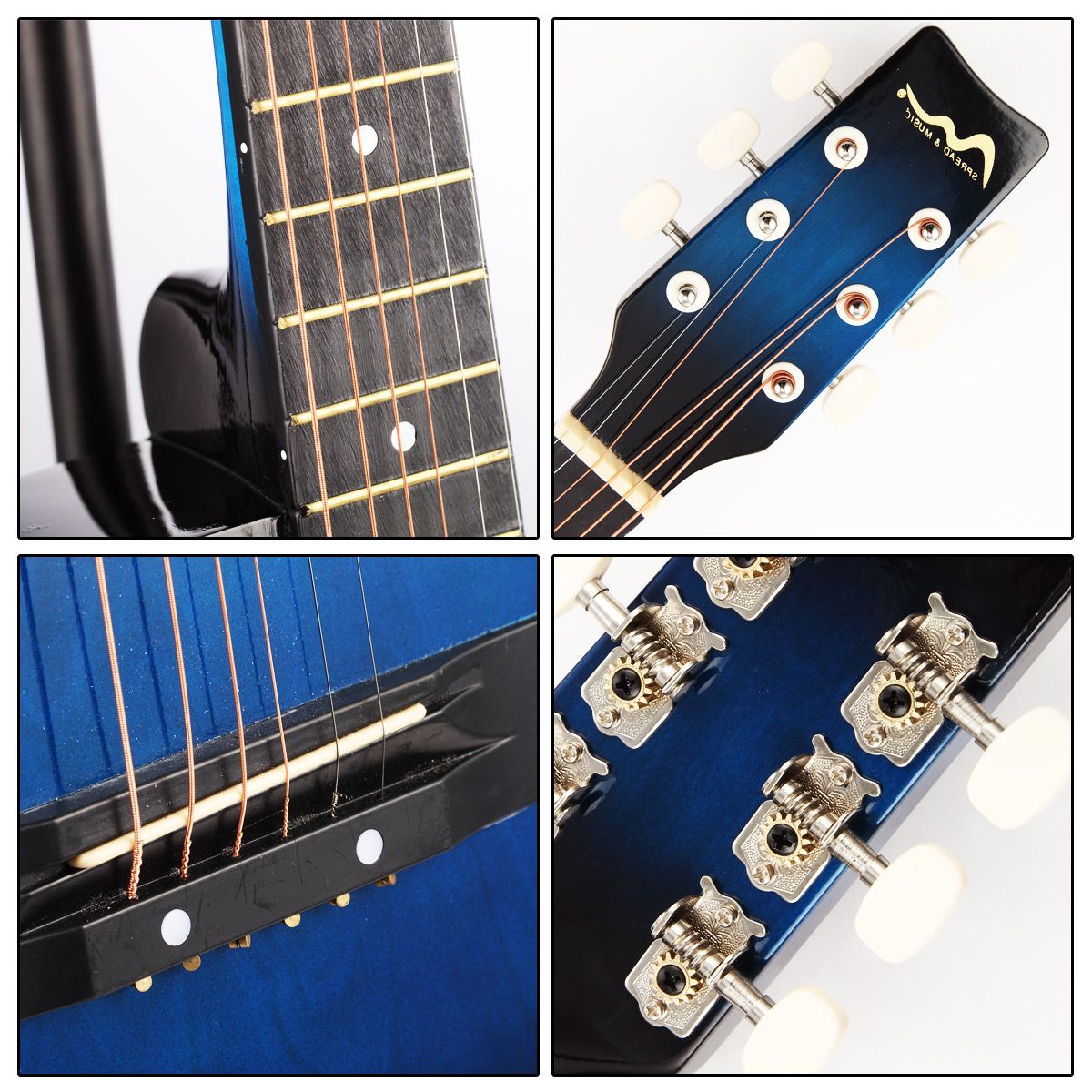 Blue Colour 38" Steel String Acoustic Guitar Pack - Crazy Sales