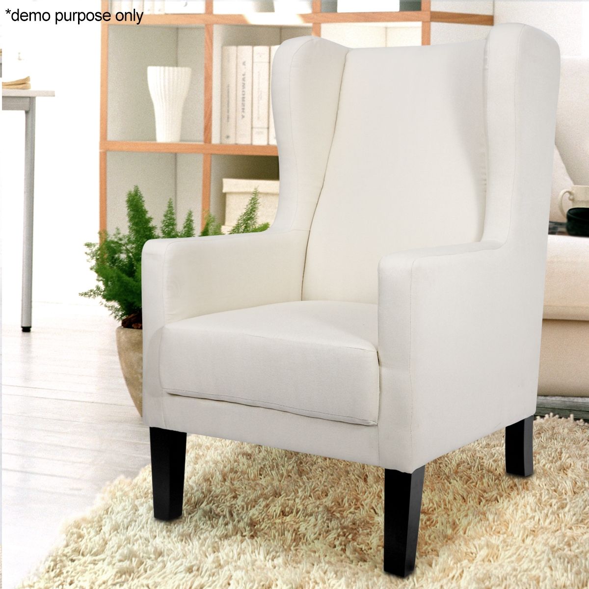 Cream Wingback Lounge Chair