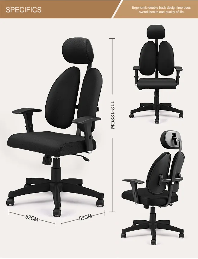 Ergonomic Split Back Chair w/ Headrest - Crazy Sales
