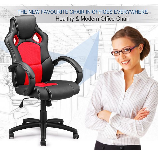 Race Car Style PU Office Chair - Crazy Sales