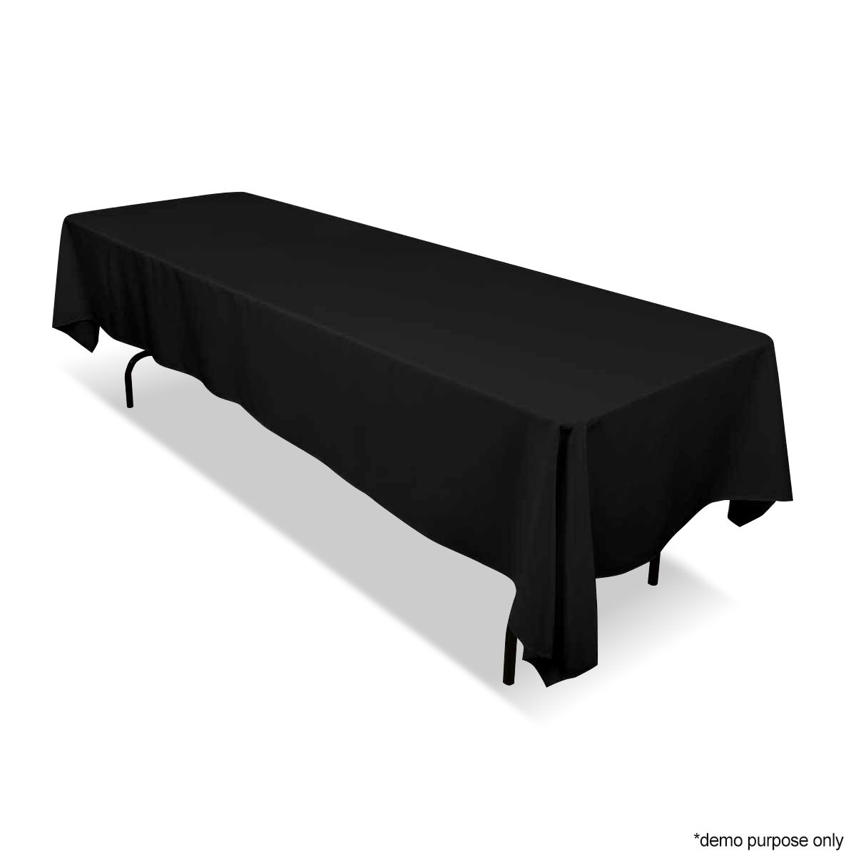 6 piece Black Rectangle Tablecloth Set-220cmx380cm | Crazy Sales