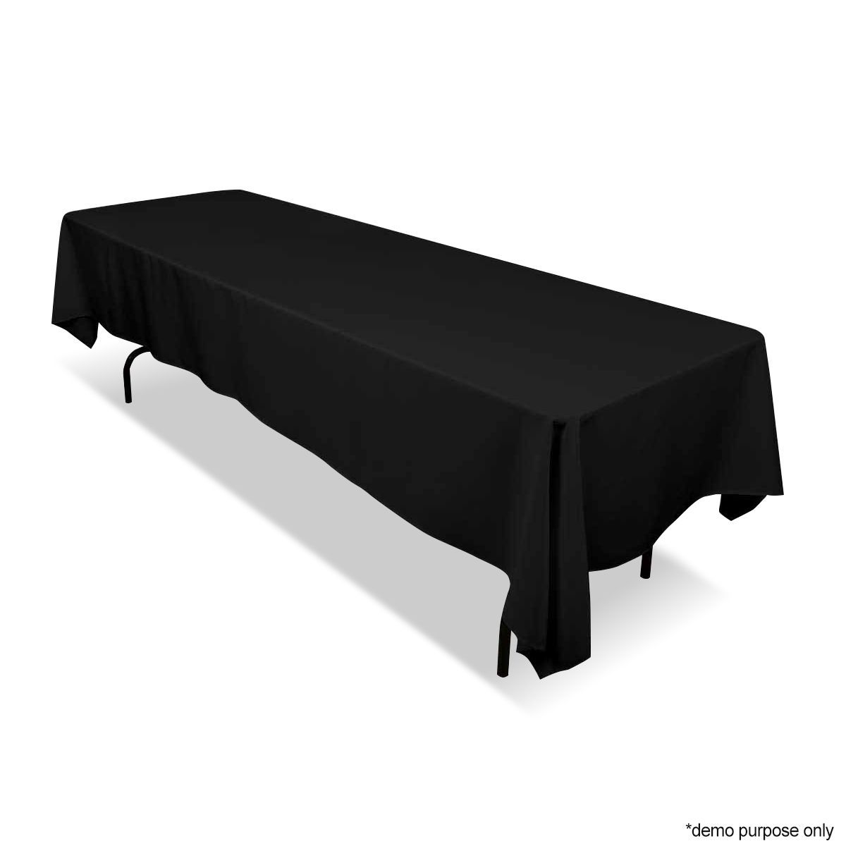 6 piece Black Rectangle Tablecloth Set-130cmx234cm | Crazy Sales