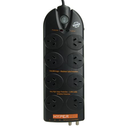 Hypertec Very High Protection 8 Outlet Power Board 2 Phone Line RJ11 ...