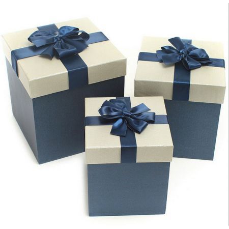 3 in 1 Elegant blue and white Gift Boxes Case For Wedding party Xmas ...