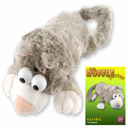 The Roffle Mates Mittens the Laughing Cat Light Activated Rolling Toy