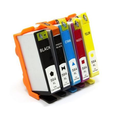 5 x HP 564XL Ink Cartridges with Chip for Photosmart B109 B110 B209 ...