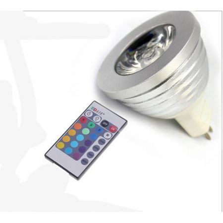 3W M16 Colors RGB LED Light Bulb with Remote Control Energy-saving