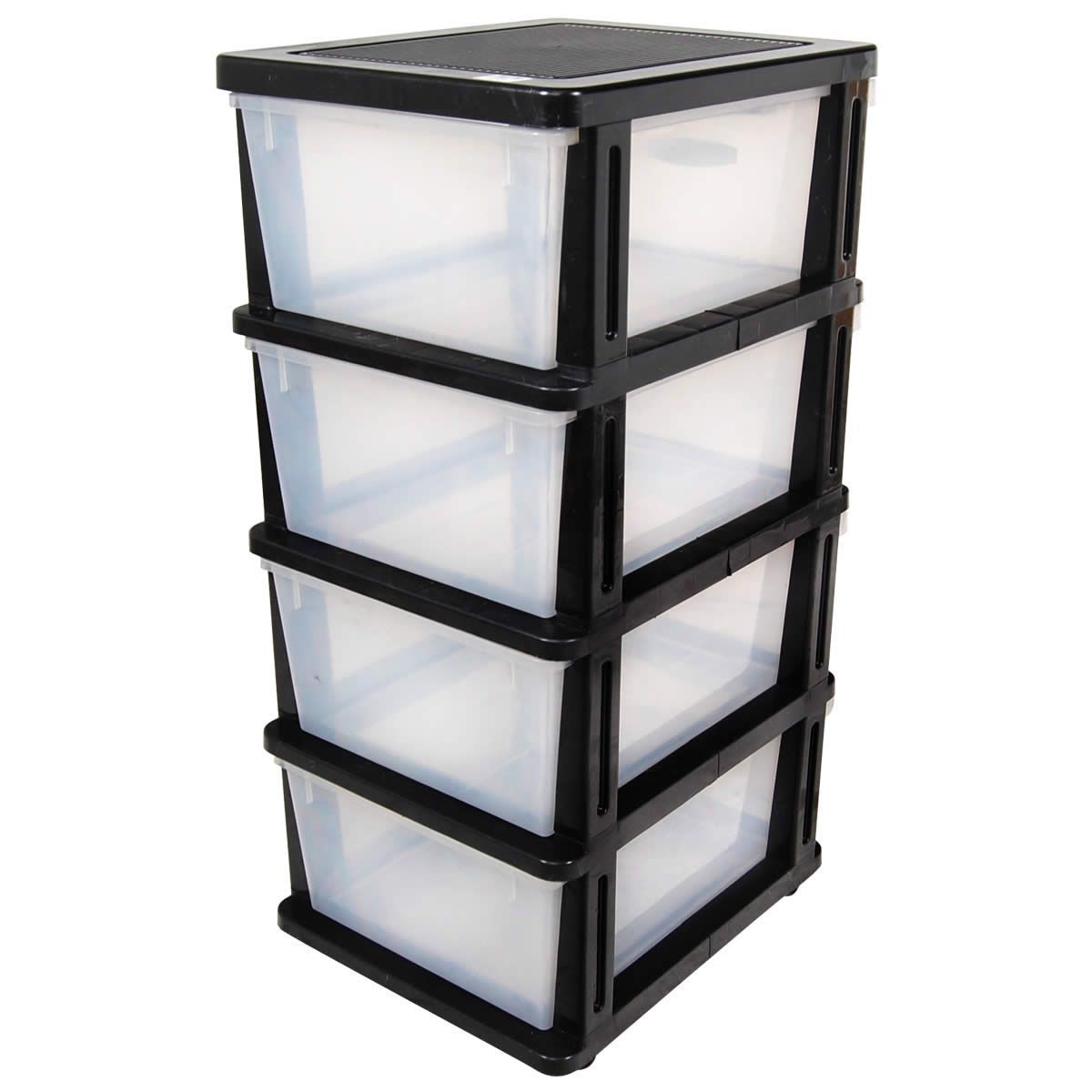 Drawers 4 Plastic Slide Shelves - crazysales.com.au | Crazy Sales