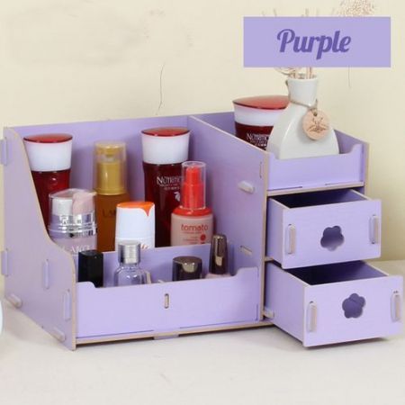 Purple DIY Storage Box Mini Makeup Case