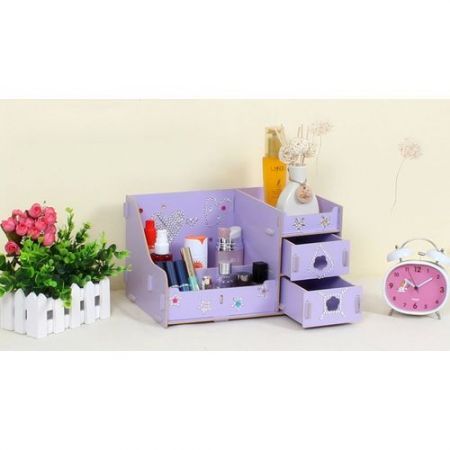 Purple DIY Storage Box Mini Makeup Case | Crazy Sales