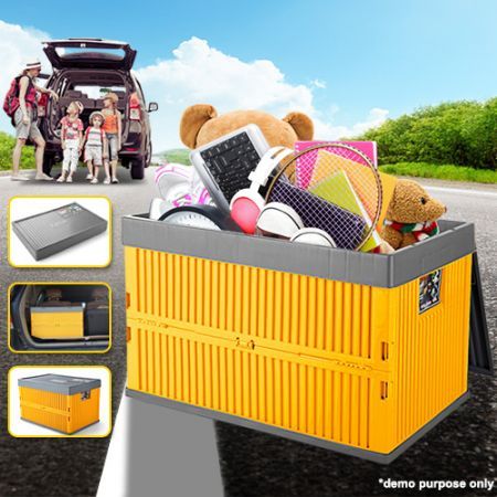 50L Heavy Duty Foldable Storage Box-Yellow