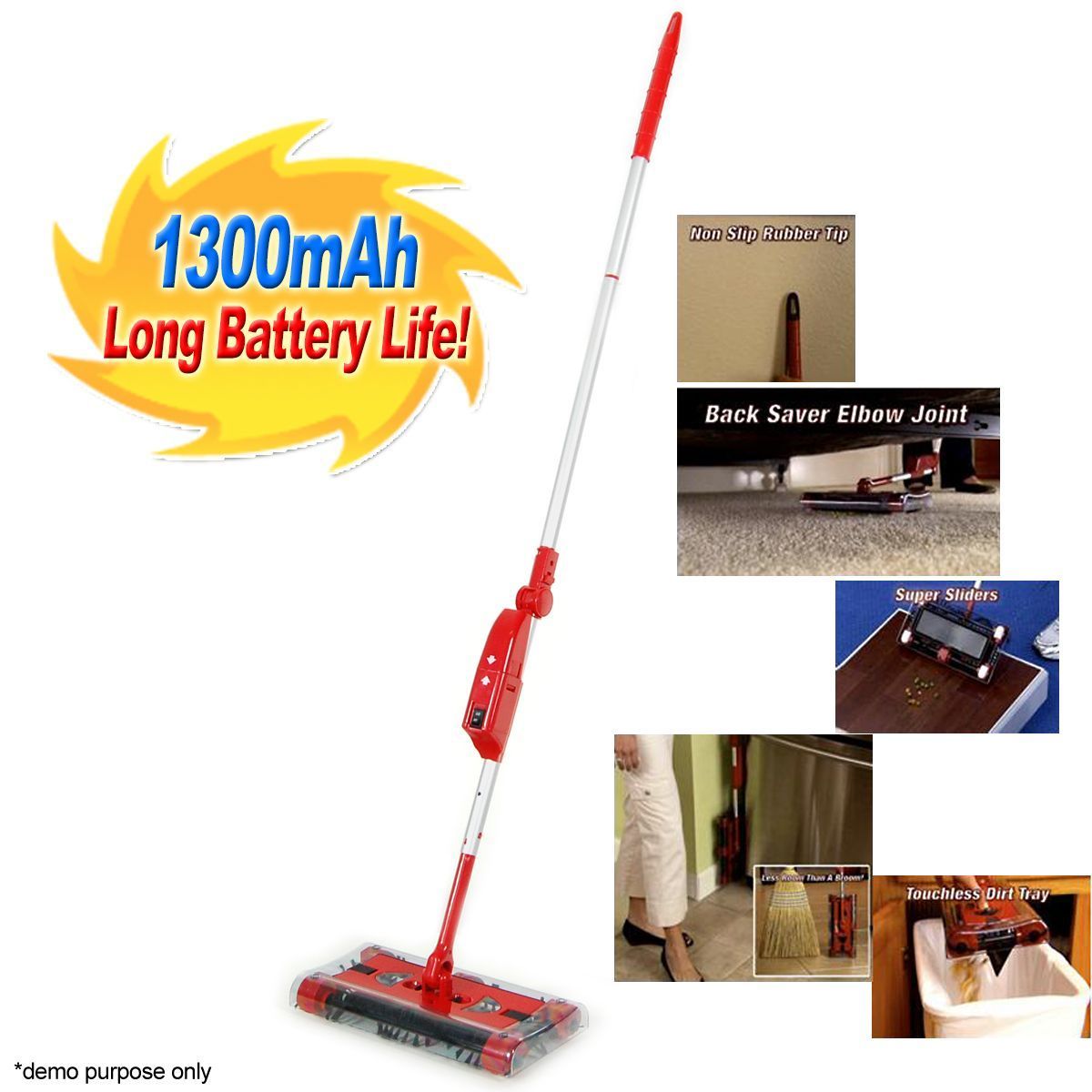 Quad Brush Easy Sweeper Max Electric Floor Sweeper with Swivel Head ...