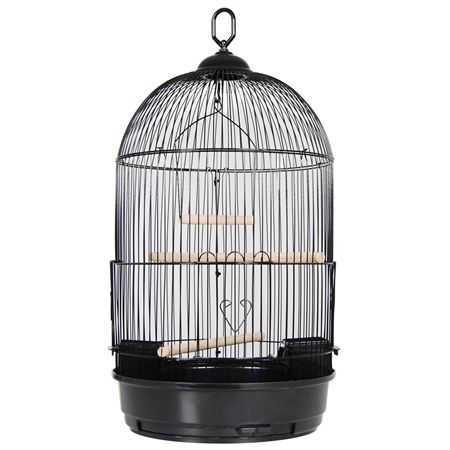 Round Black Metal Bird Cage
