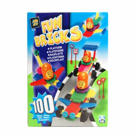 AMAV Toys 100 Piece Fun Bricks Building Blocks with Platform Kids Fun ...
