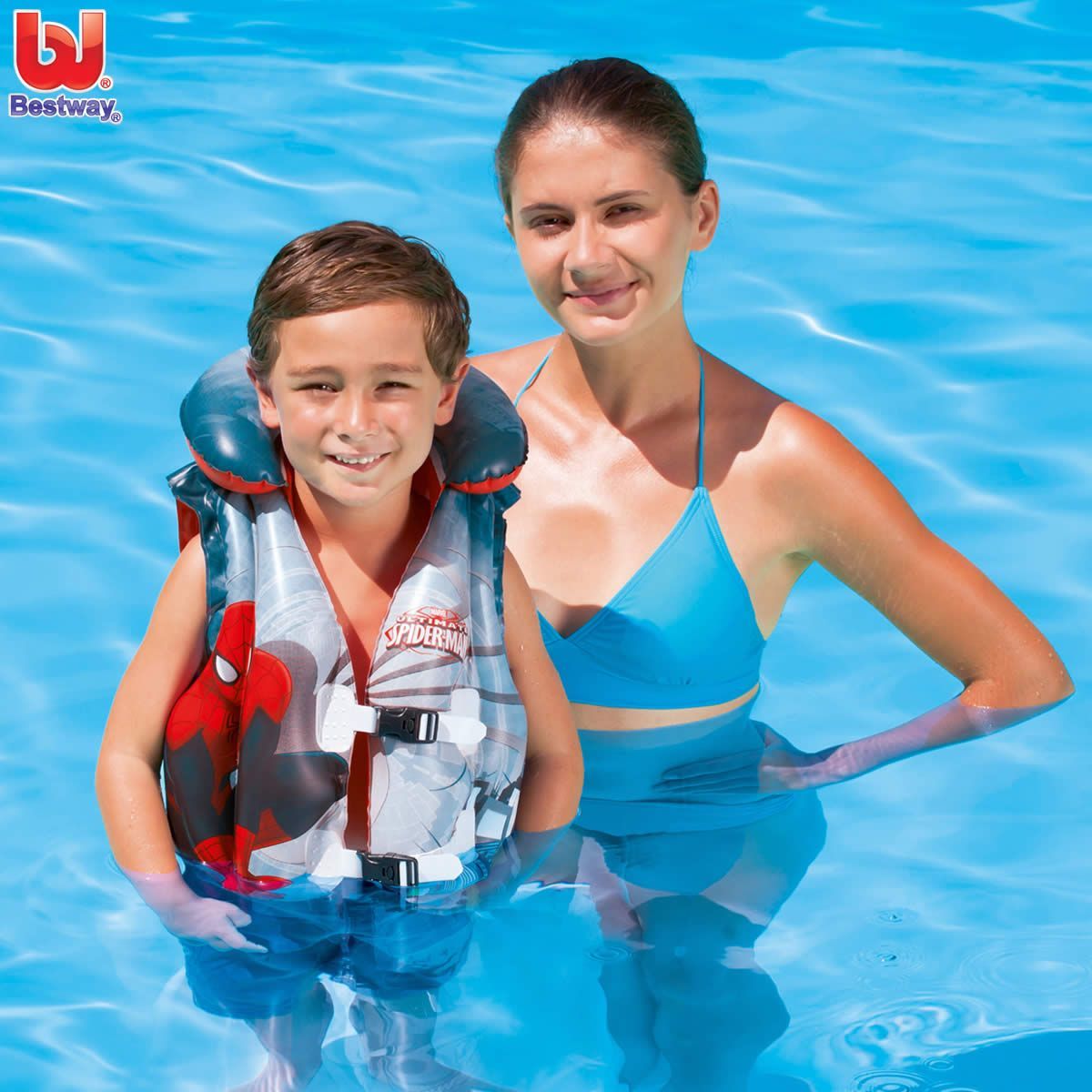 Free Shipping! Bestway Spiderman Kids Inflatable Swim Vest