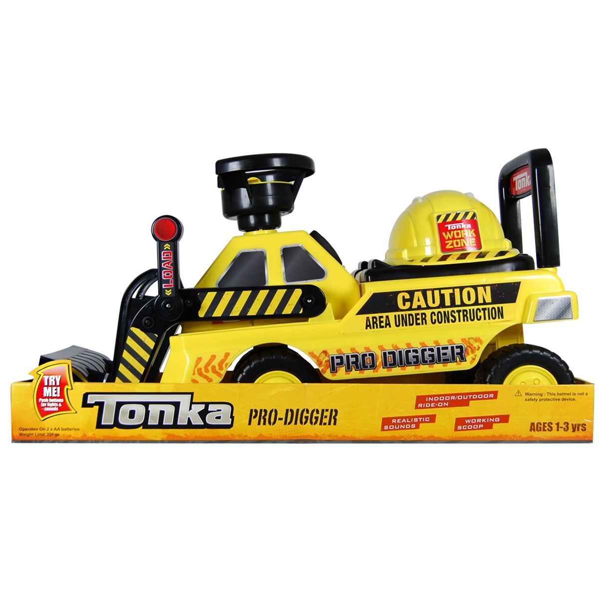 Tonka Pro Digger with Helmet Ride On Toy | Crazy Sales