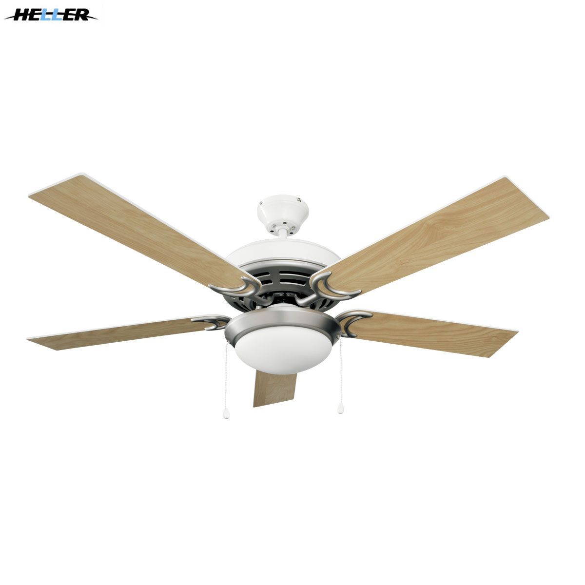 Heller Destiny 1300mm 5 Reversible Blade Ceiling Fan With Light - White ...